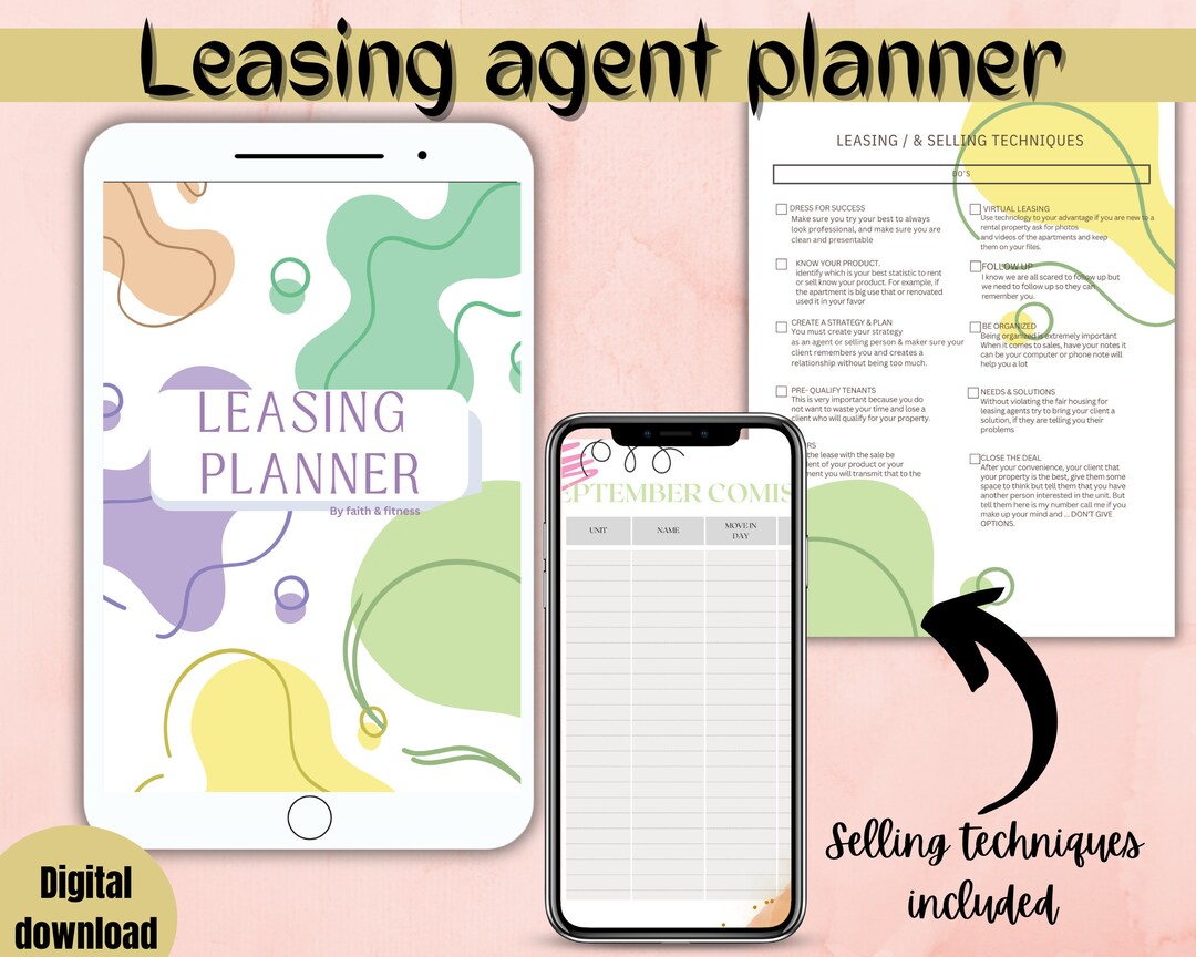 Printable Planner Leasing Agent | Digital Planner, Work Planner ...