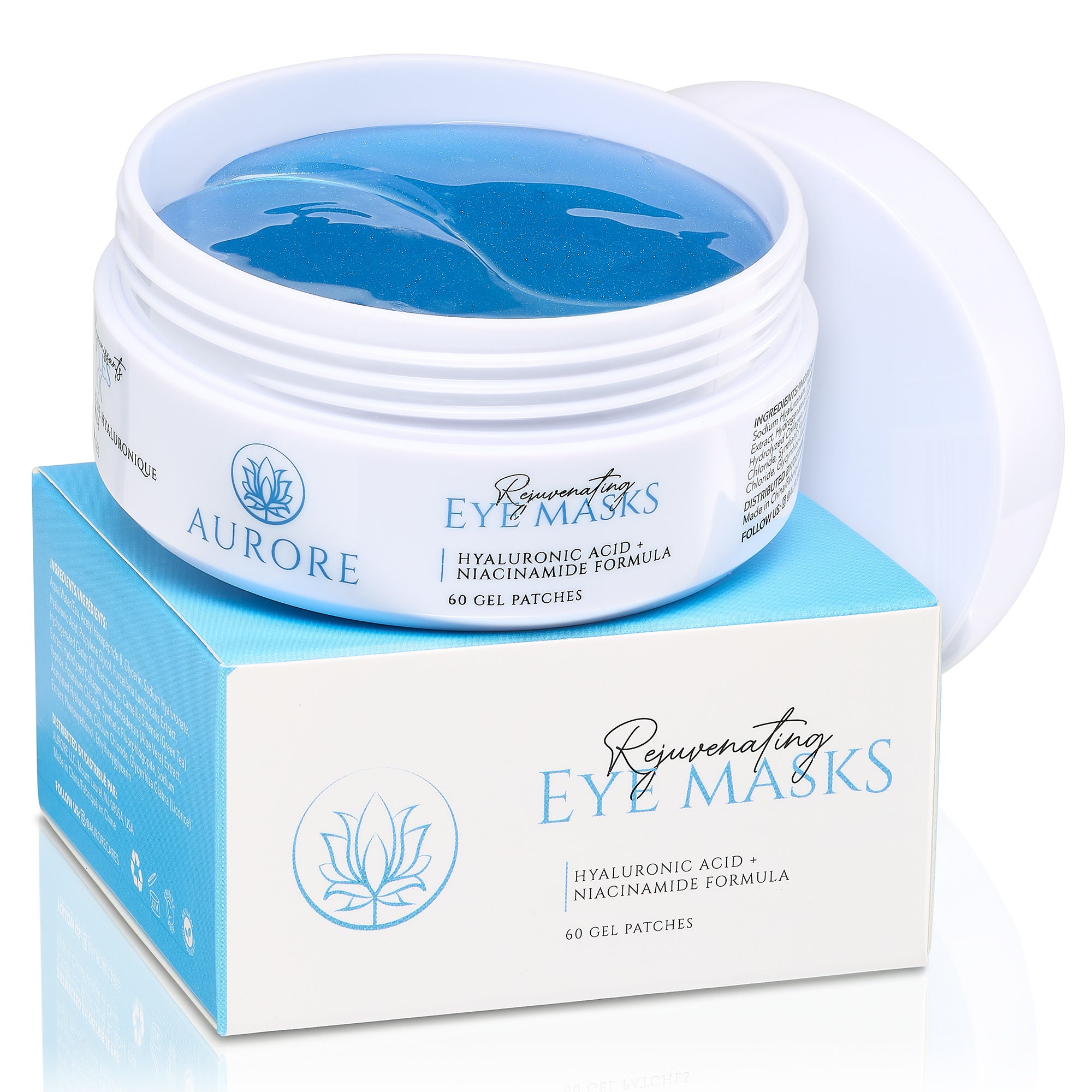 AURORE Under Eye Masks | Hyaluronic Acid & Niacinamide | 30 Pairs ...