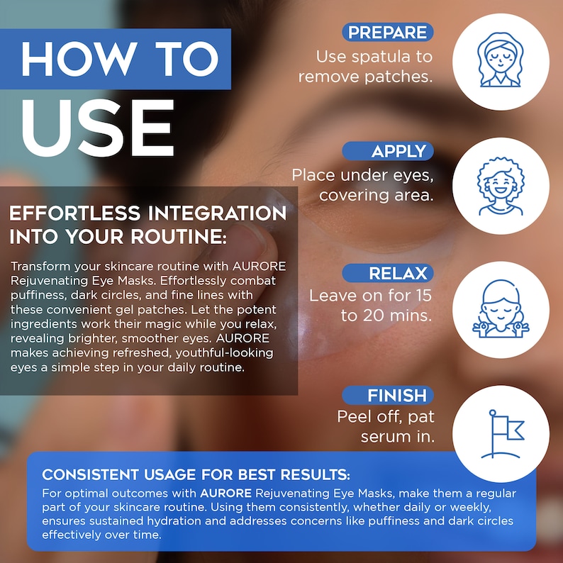 AURORE Under Eye Masks | Hyaluronic Acid & Niacinamide | 30 Pairs ...