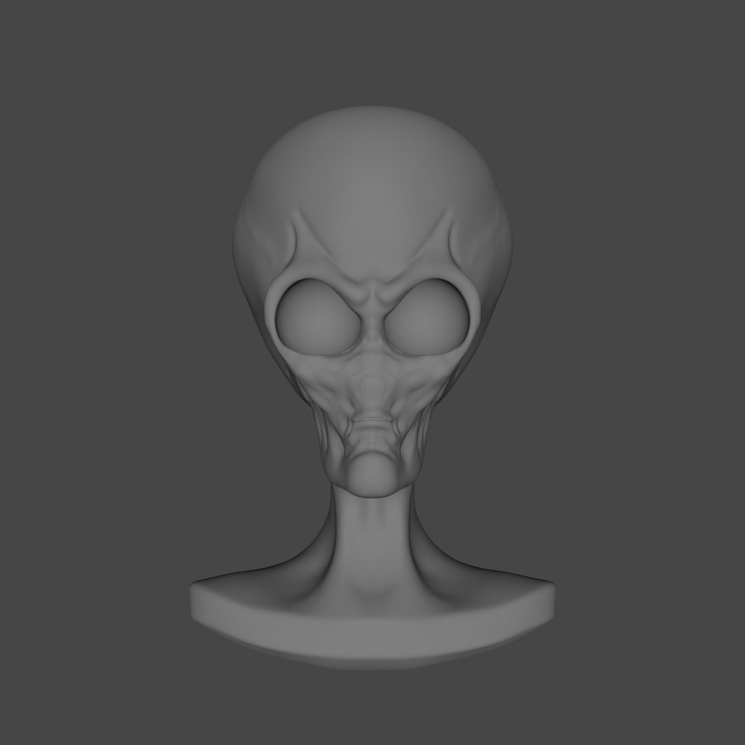 Alien Gray STL File - Etsy