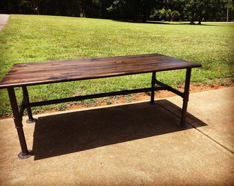 Rustic Reclaimed Wood Table With Industrial Pipe Legs - Etsy