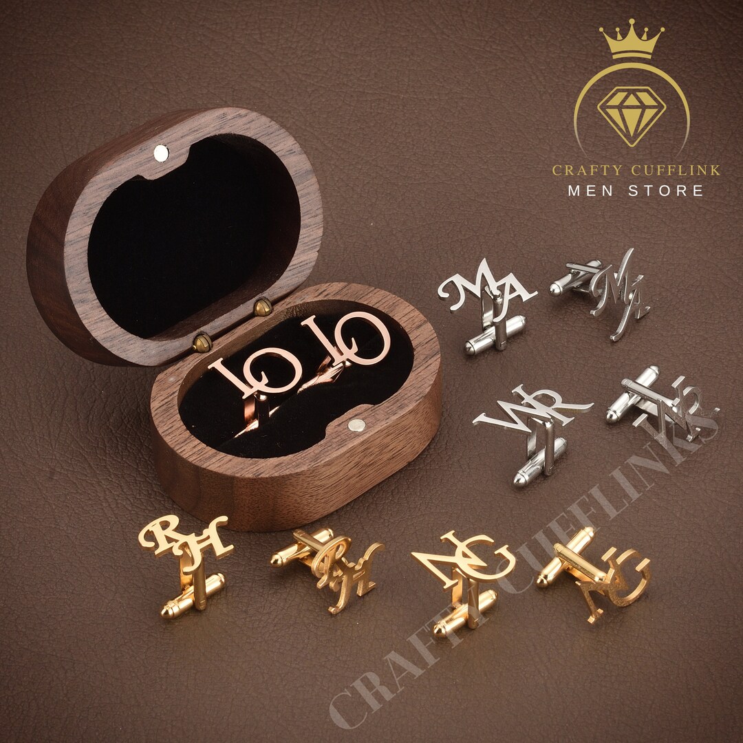 Customized Initial Cufflinks, Groom Wedding Cufflinks, Initial ...