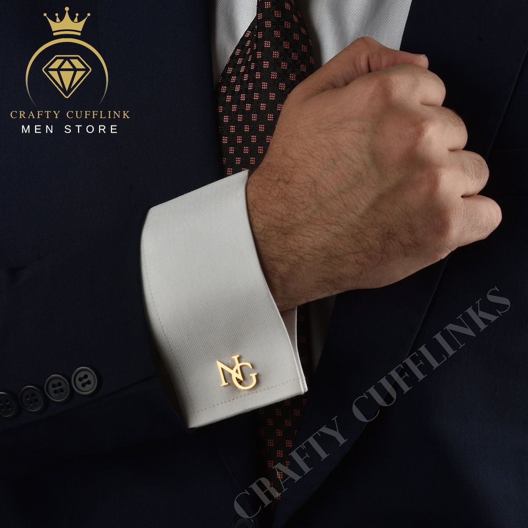 Custom Groomsmen Gifts, Groomsmen Proposal, Gold Plated Initial Cufflinks, Wedding Gift ...