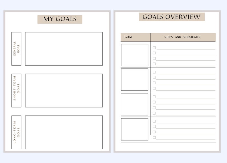 Goal Planner, Goals Tracker, Goal Setting Review, My Goals, Reflections ...