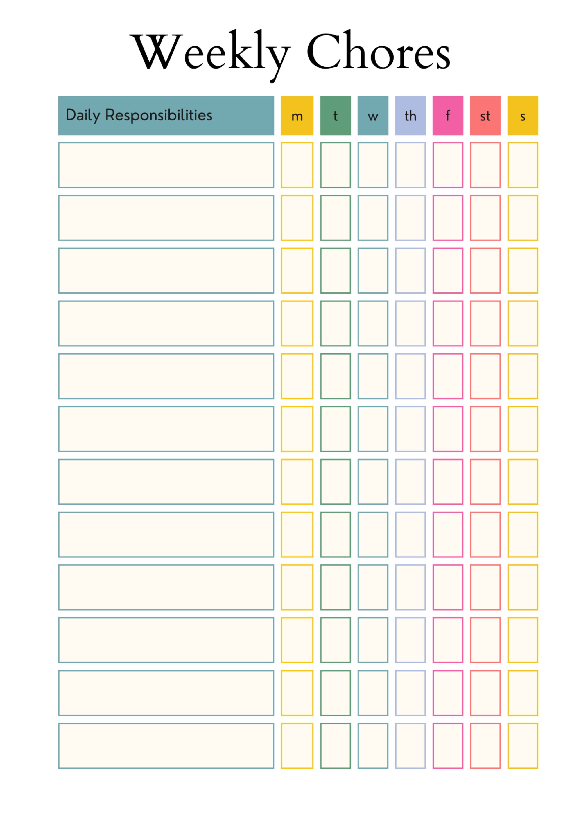 House Chores Organizer / Household Management Planner / Family Planner ...