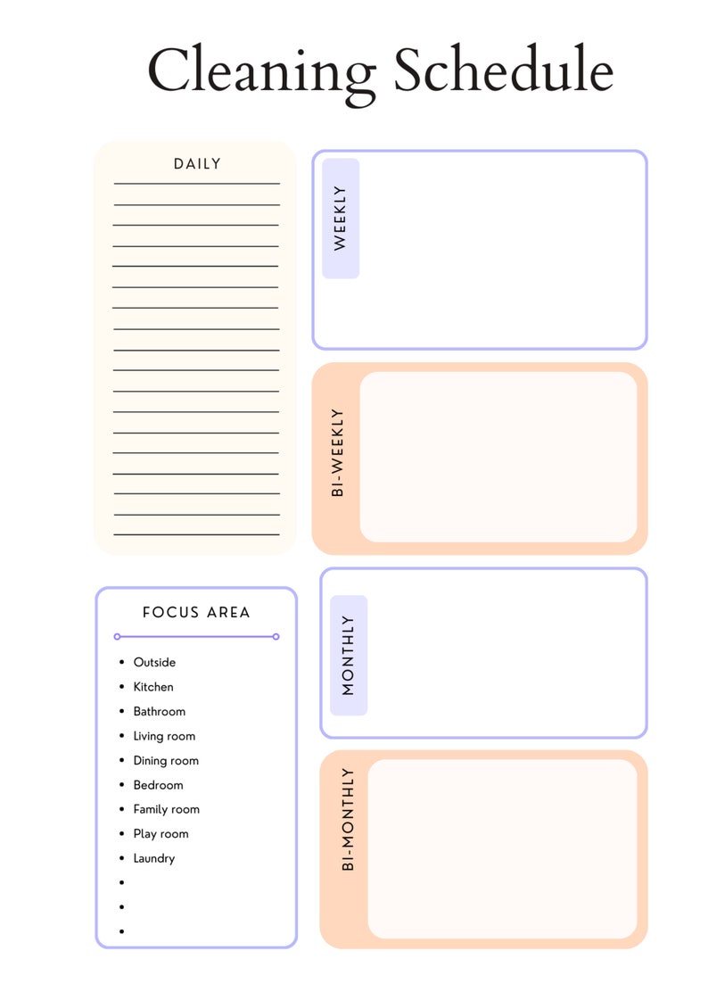 House Chores Organizer / Household Management Planner / Family Planner ...