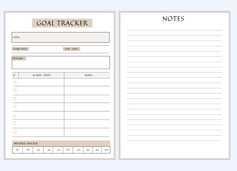 Goal Planner, Goals Tracker, Goal Setting Review, My Goals, Reflections ...