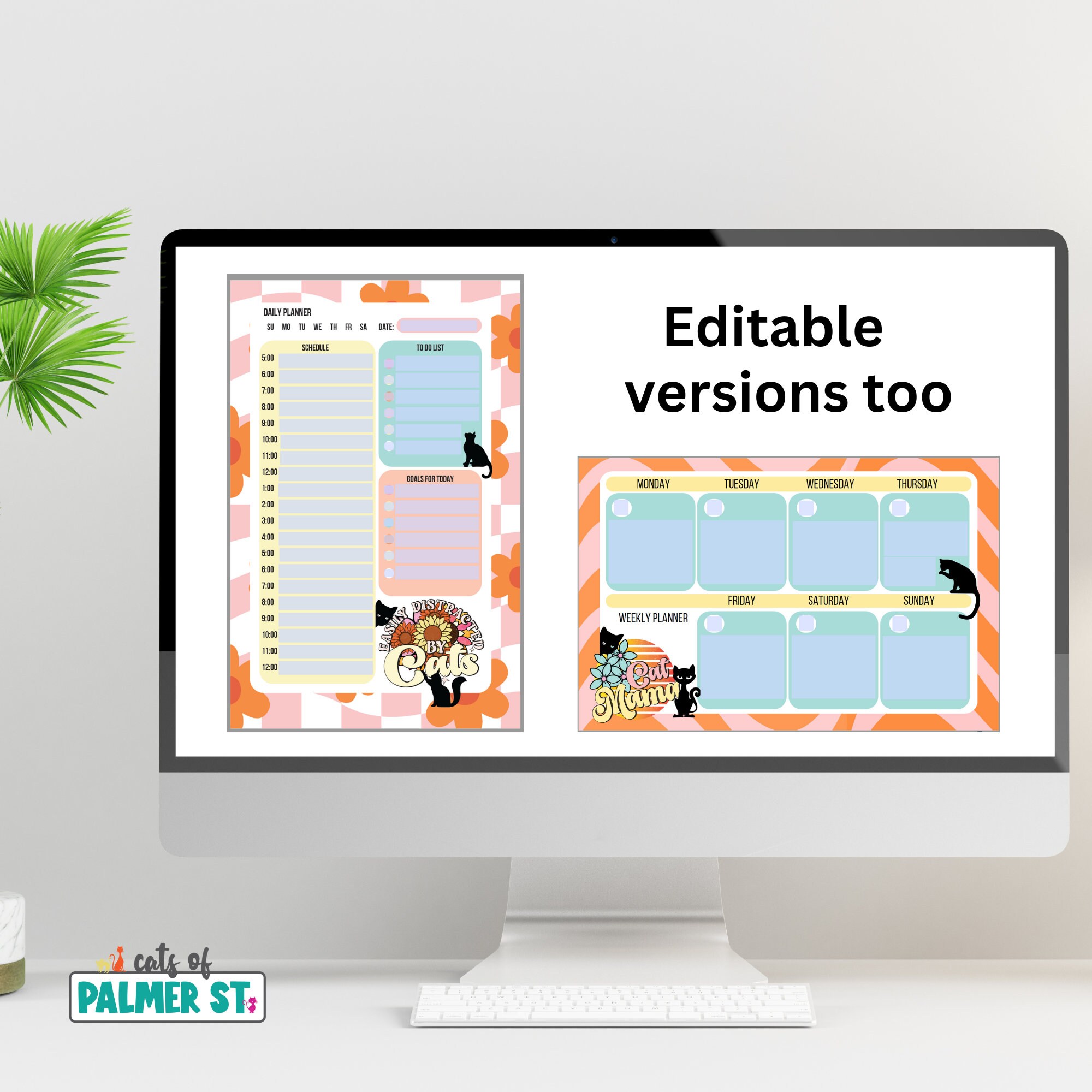 Editable Daily Planner, One Page Planner, Downloadable Planner, Hourly ...