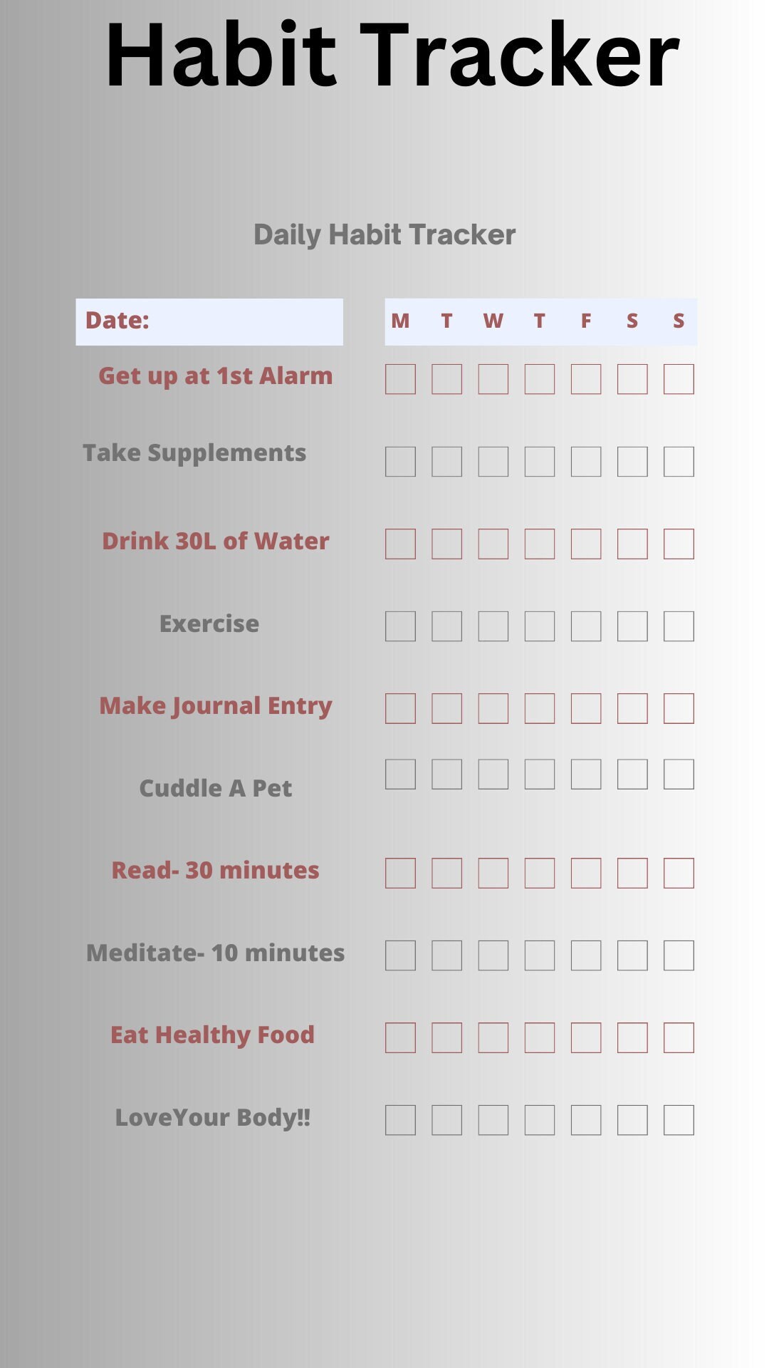 Entrepreneur Habit Tracker, Habit Tracker, Digital Habit Tracker, Best ...