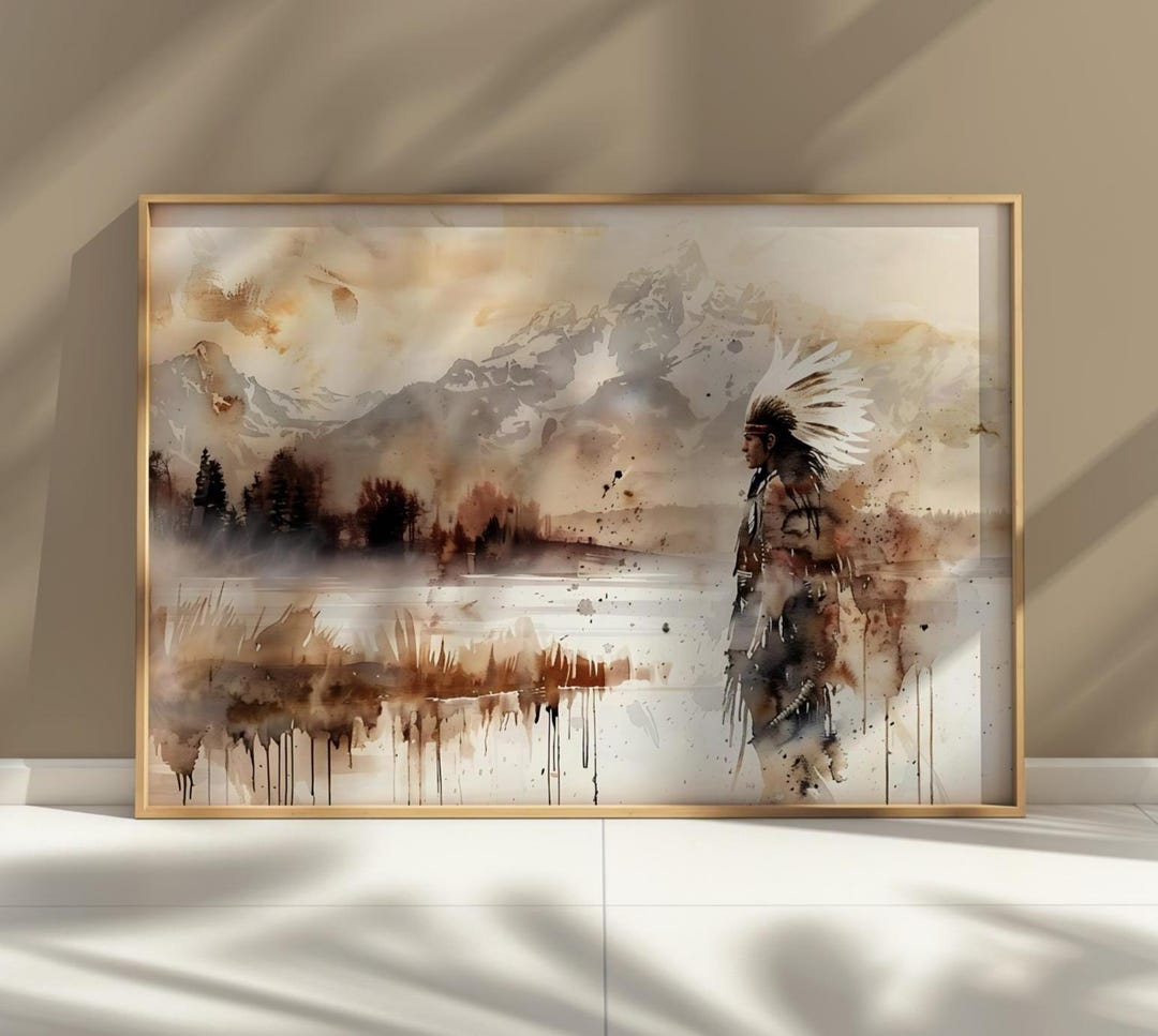 Native American Watercolor Painting: Southwest Tribal Art (digital ...