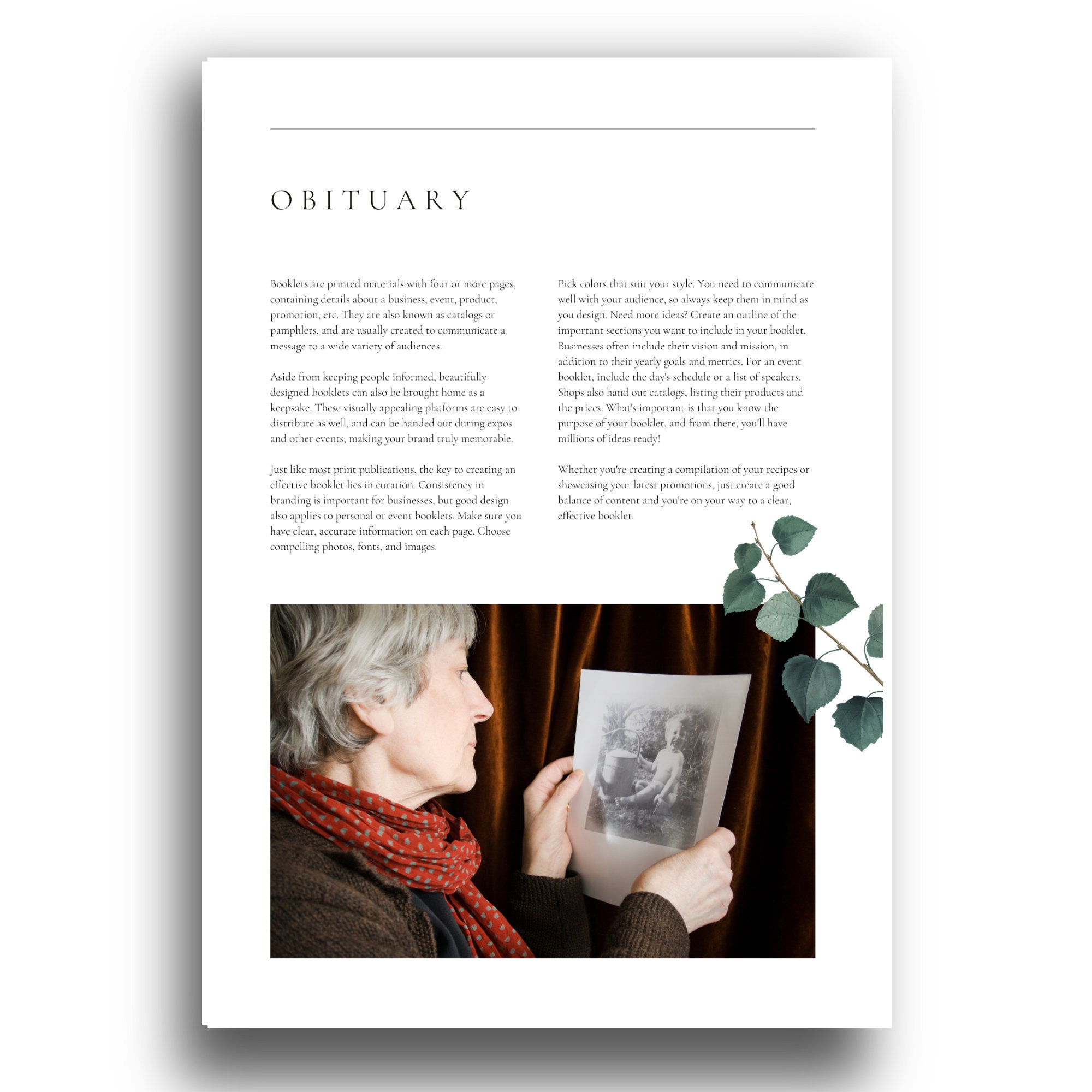 Funeral Order of Service Booklet Physically Printed Brochure up to 8 ...