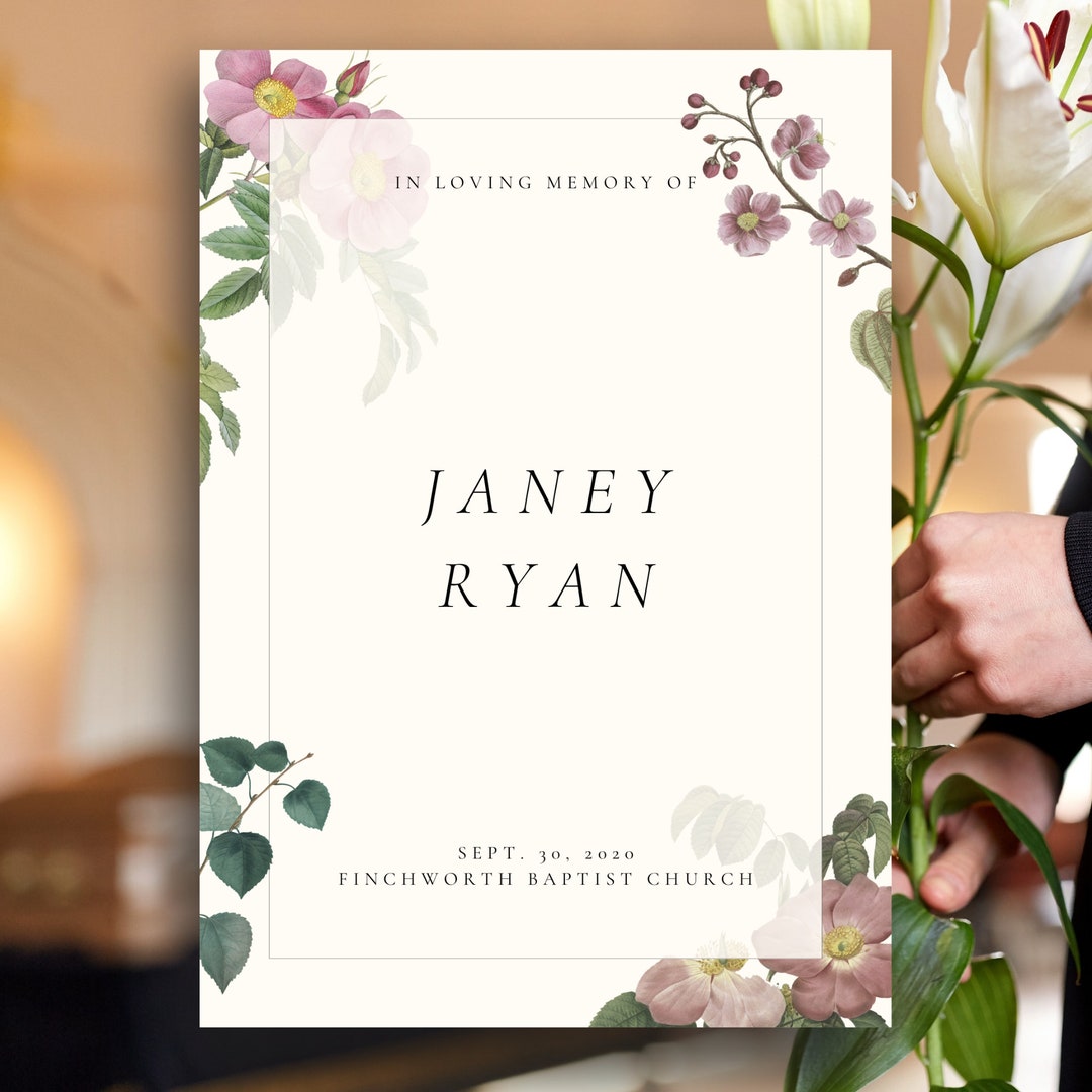 Funeral Order of Service Booklet Physically Printed Brochure up to 8 ...