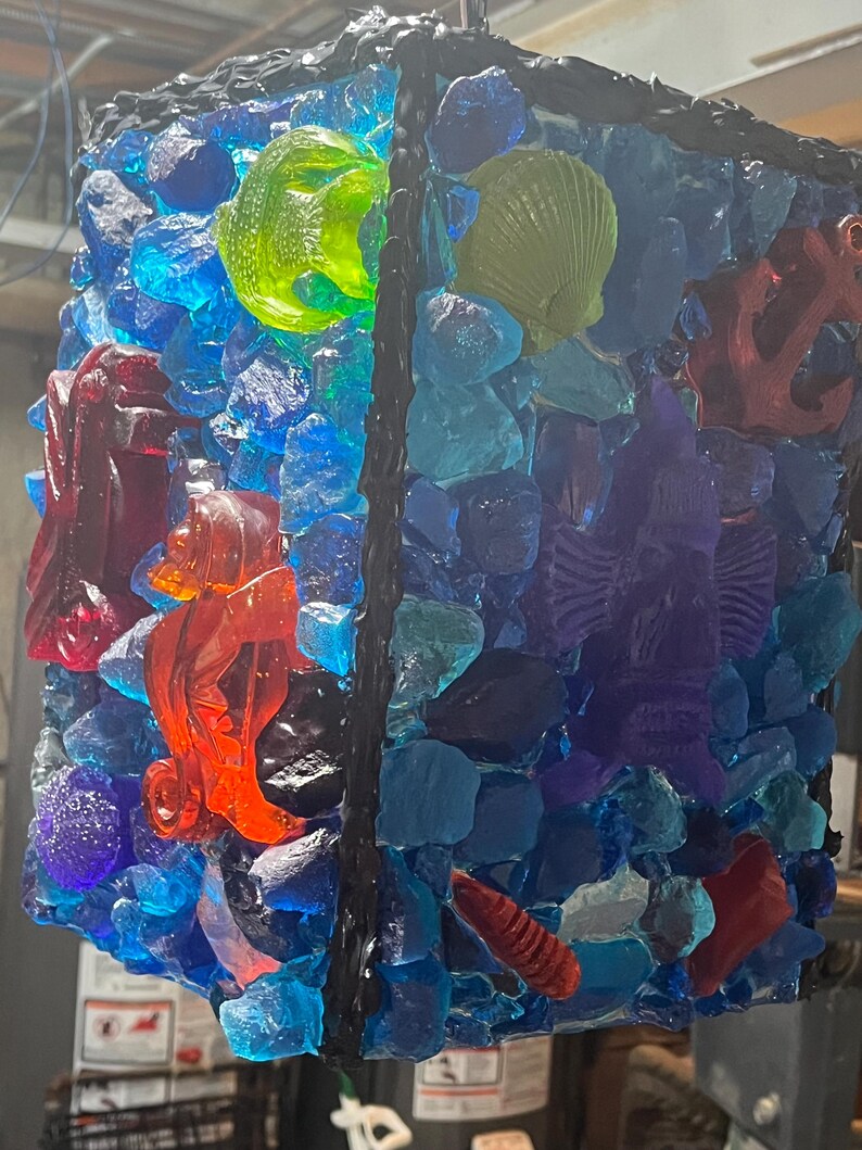 Tiki Aquarium Chunk Lamp Tiki Lamp Chunky Lucite Mid Century Style - Etsy