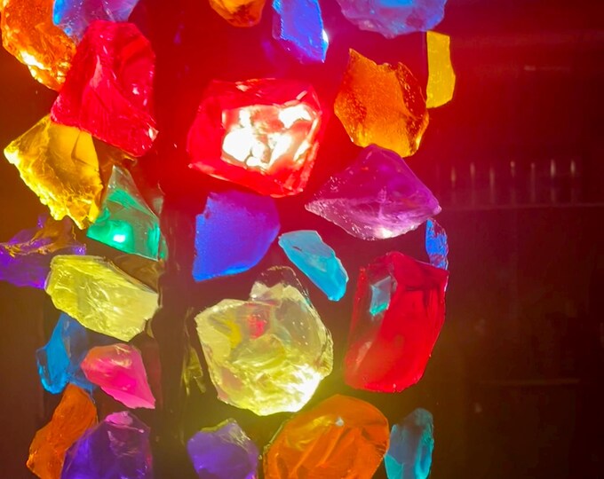 Giant Tall Rectangle MULTI Color Chunk Lamp Candy Lamp Tiki Lamp Mid ...