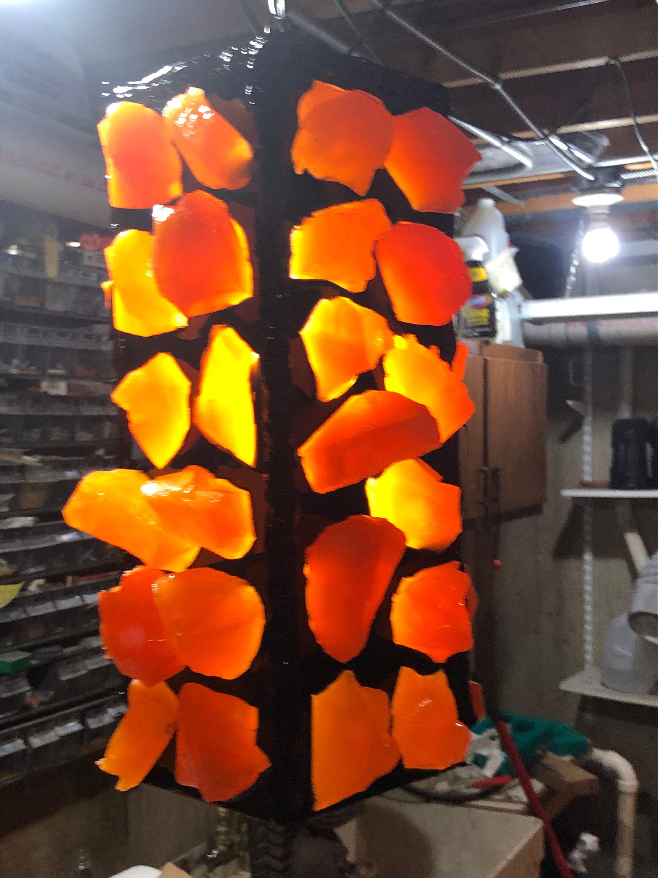 Giant Tall Rectangle Chunk Lamp Candy Lamp Tiki Lamp Mid Century Modern ...