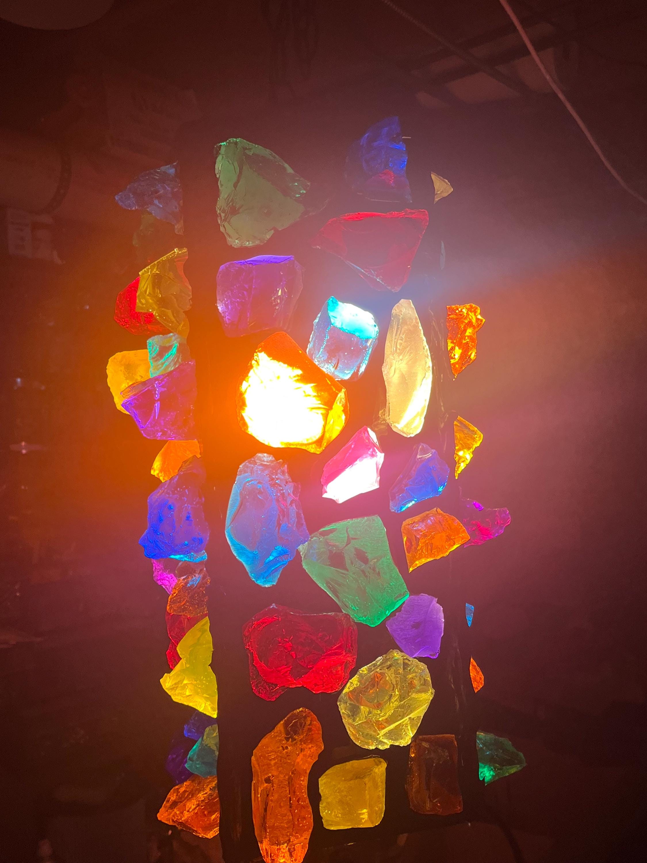 Giant Tall Rectangle MULTI Color Chunk Lamp Candy Lamp Tiki Lamp Mid ...