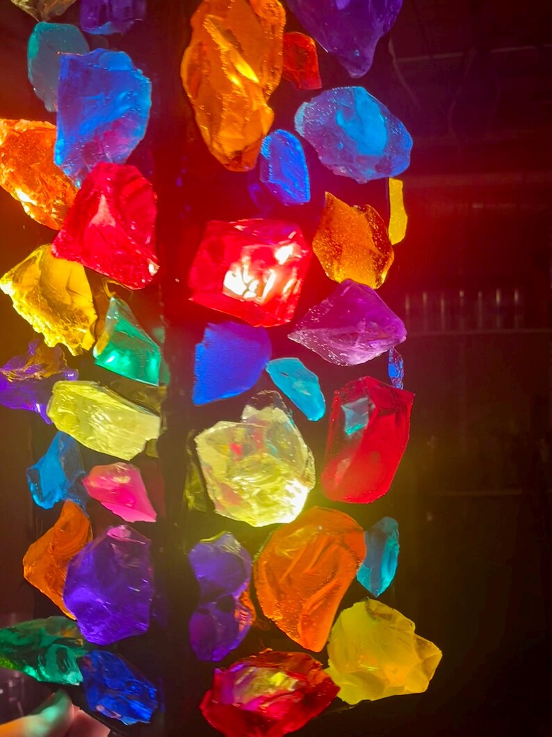 Giant Tall Rectangle MULTI Color Chunk Lamp Candy Lamp Tiki Lamp Mid ...