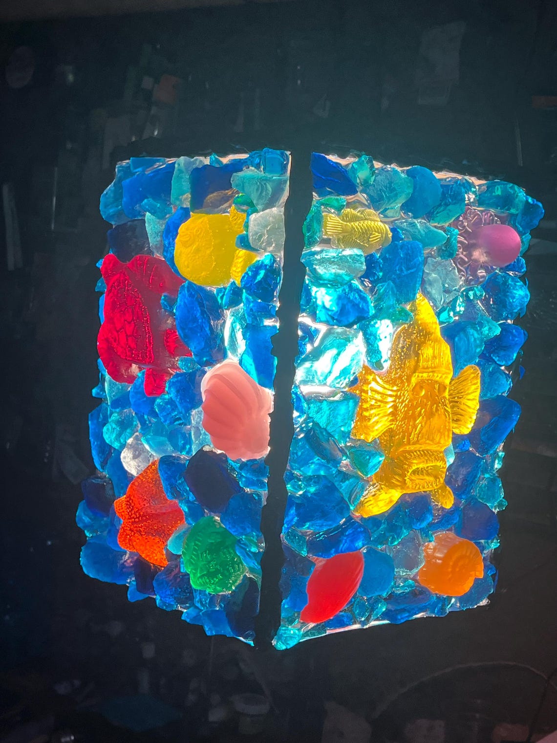 Tiki Aquarium Chunk Lamp Tiki Lamp Chunky Lucite Mid Century Style - Etsy