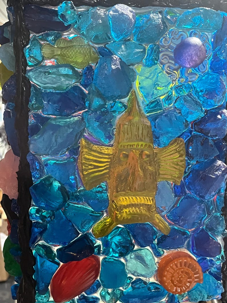 Tiki Aquarium Chunk Lamp Tiki Lamp Chunky Lucite Mid Century Style - Etsy