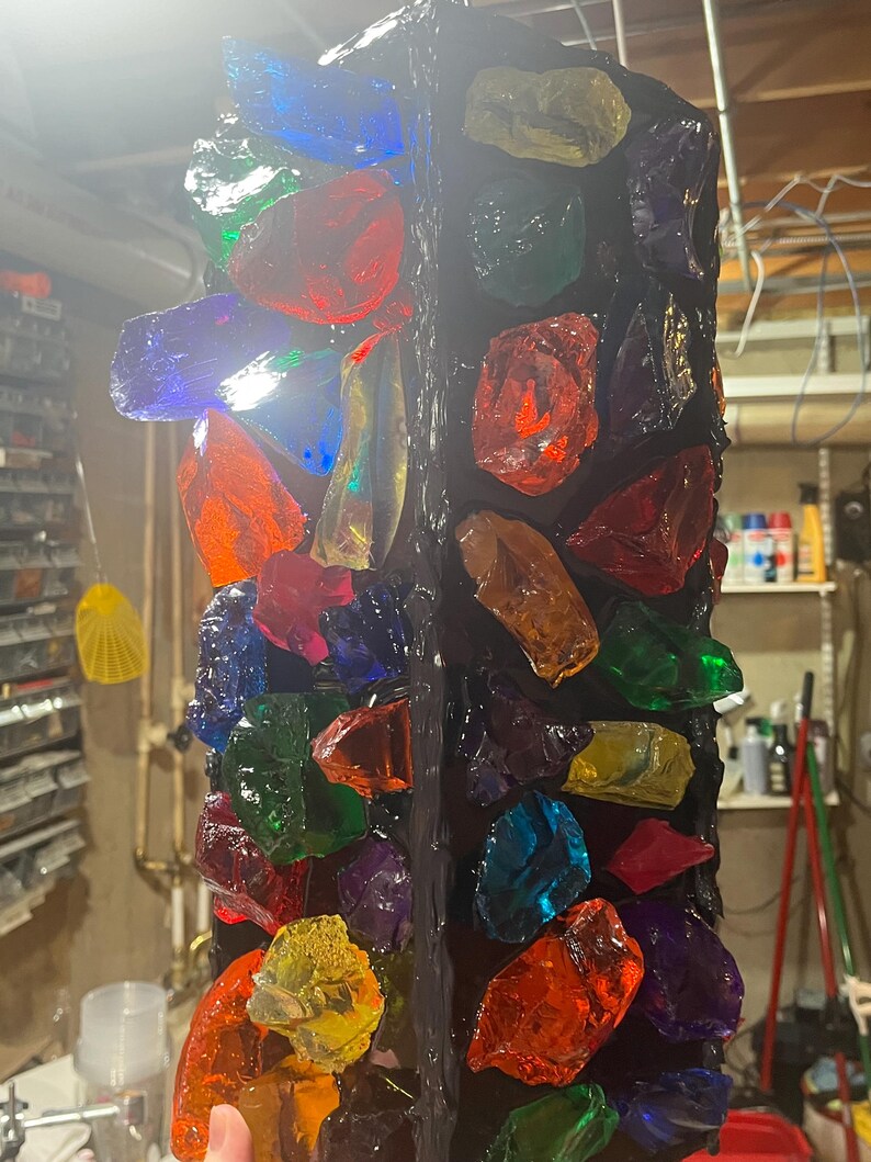 Giant Tall Rectangle MULTI Color Chunk Lamp Candy Lamp Tiki Lamp Mid ...