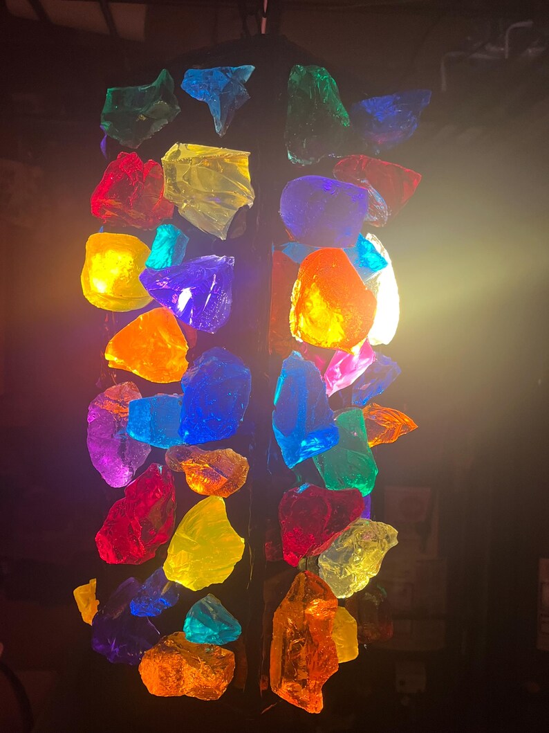 Giant Tall Rectangle MULTI Color Chunk Lamp Candy Lamp Tiki Lamp Mid ...