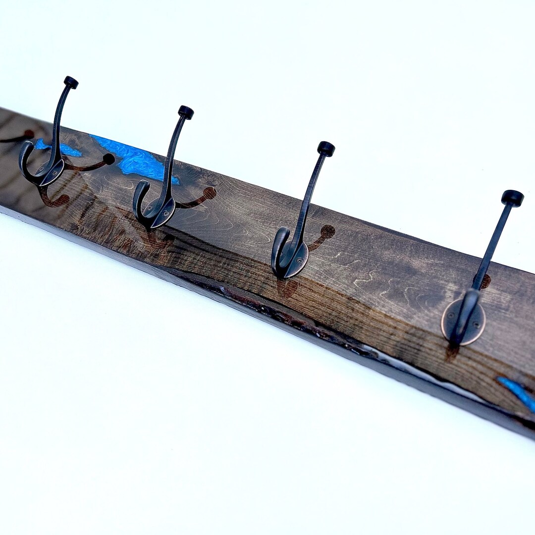 Epoxy Coat Rack: Unique Live Edge Design Functional and Stylish Coat ...