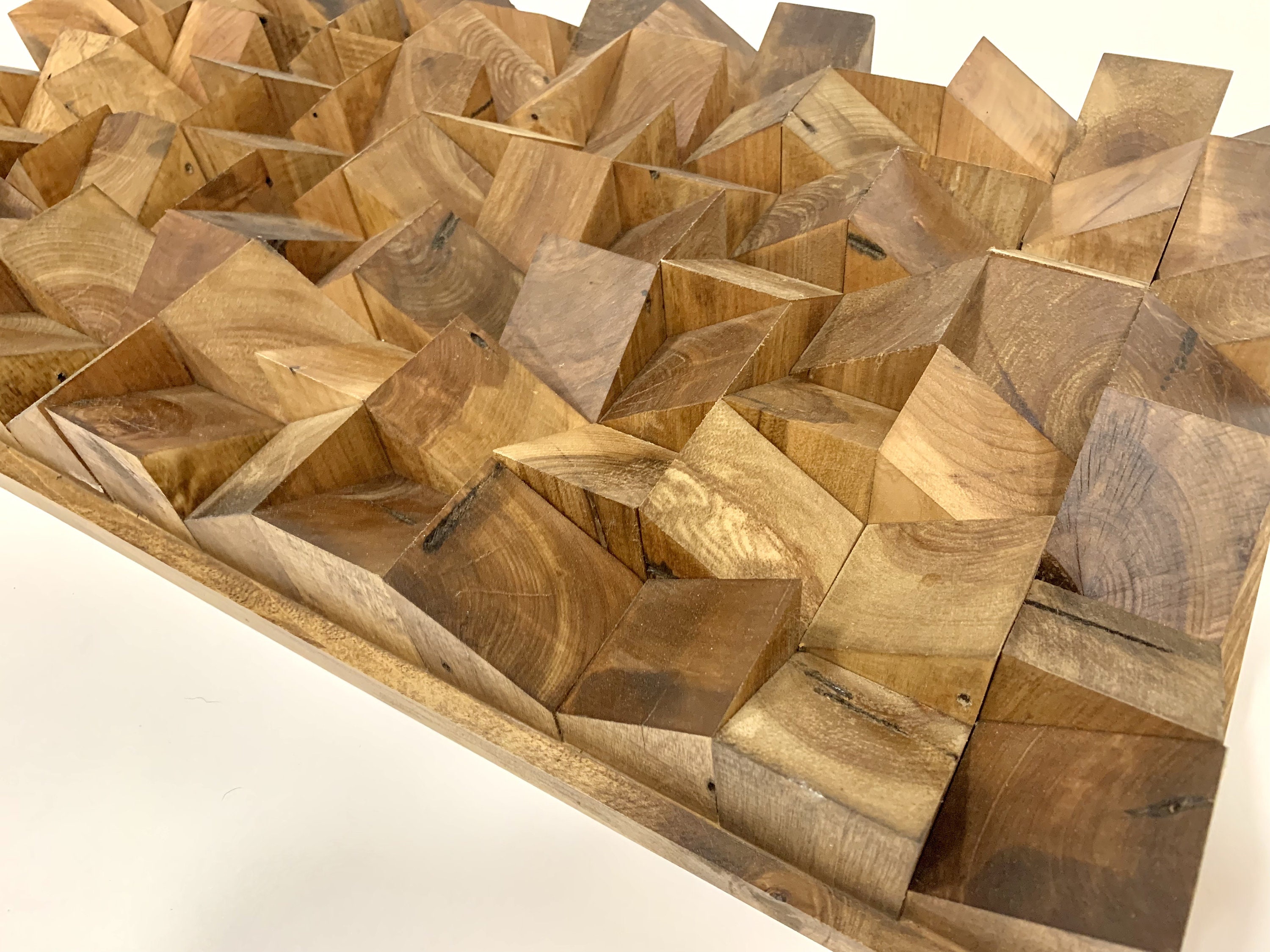 Reclaimed Wood 3D Square Wall Art Modern Rustic Home Decor Farmhouse ...