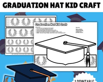 Printable Preschool Graduation Cap Coloring Craft - Etsy