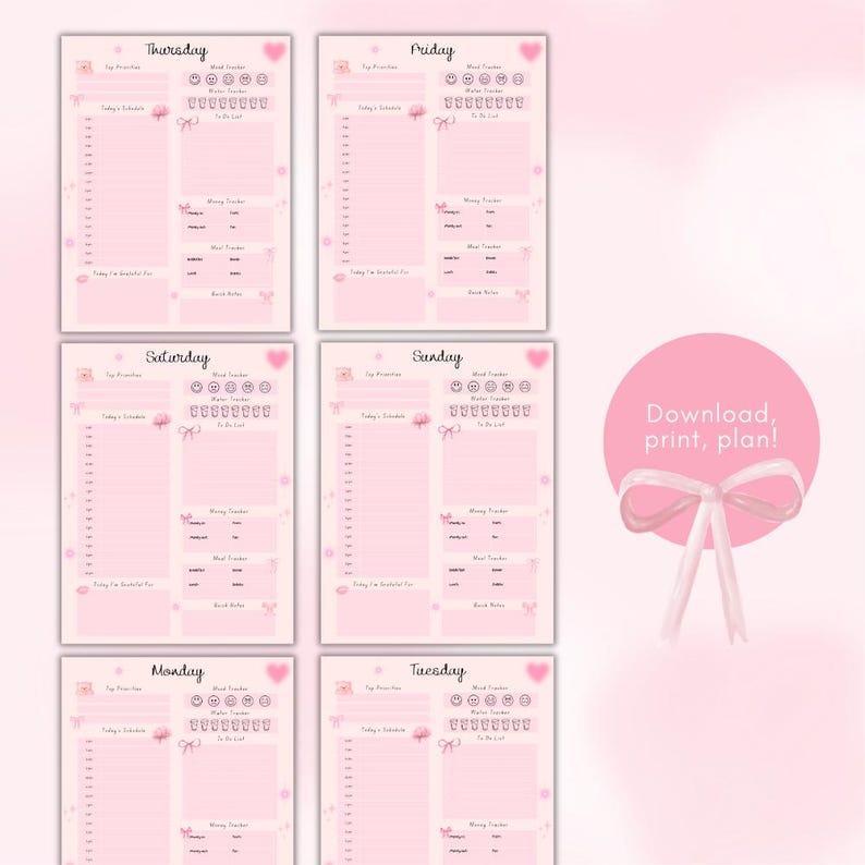 7 Day Planner Pack **INSTANT DOWNLOAD** - Etsy