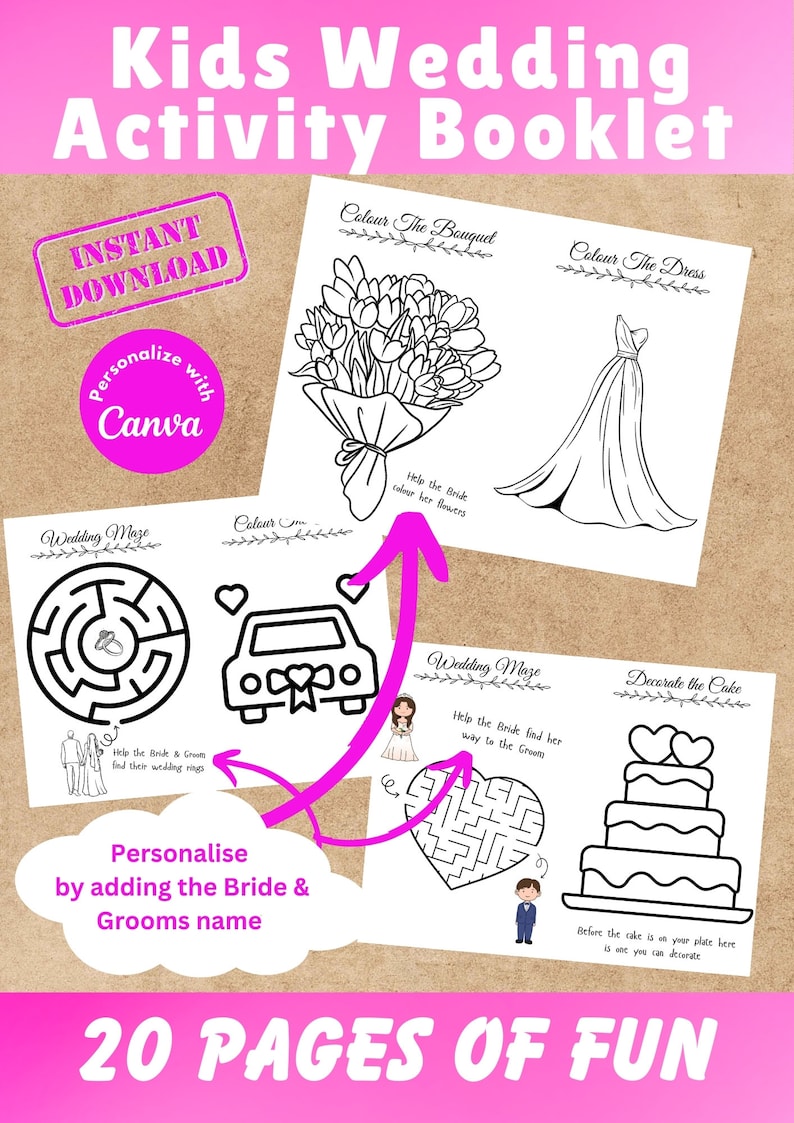 Kids Activity Booklet - Wedding - Instant Download - Etsy