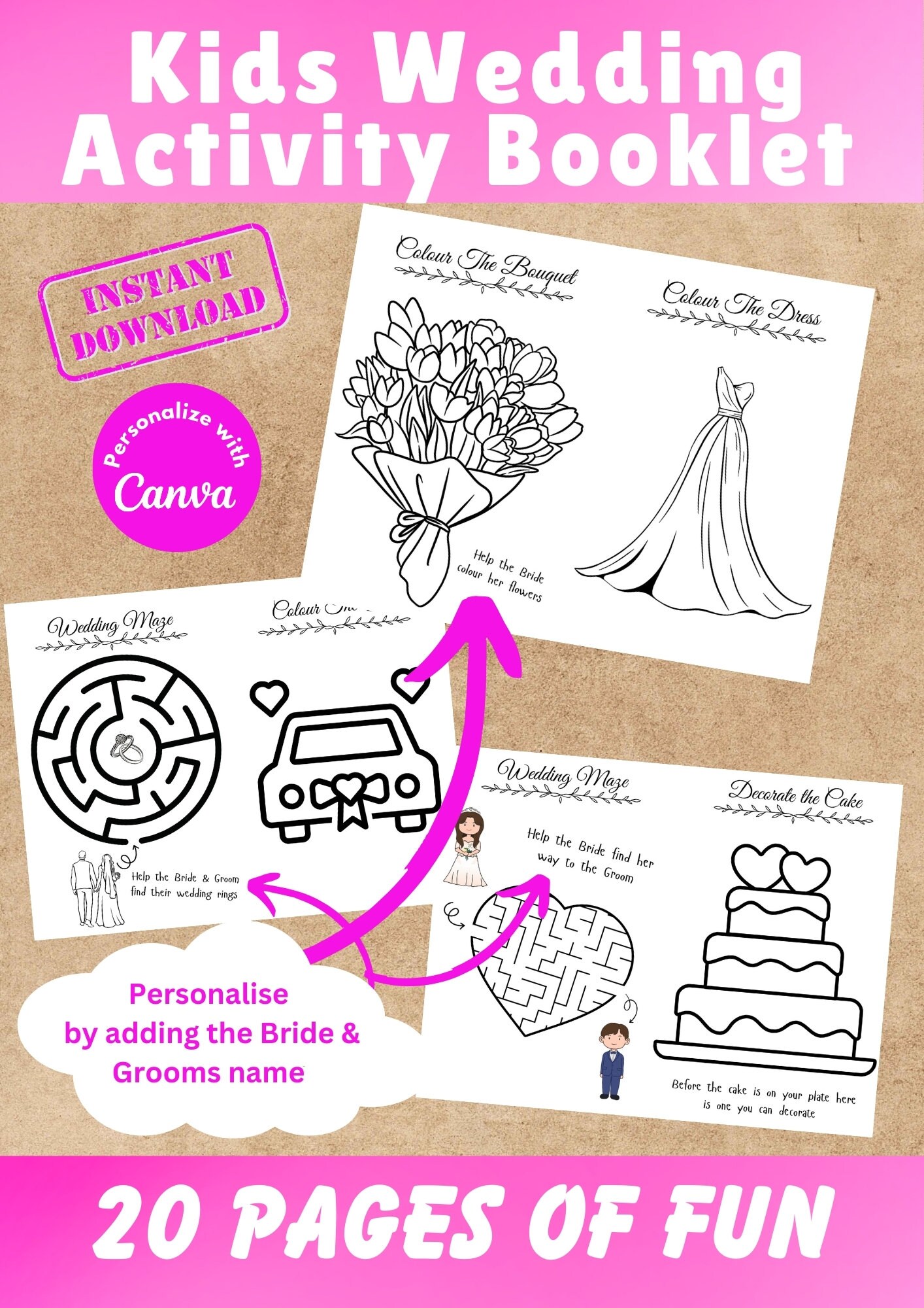 Kids Activity Booklet - Wedding - Instant Download - Etsy
