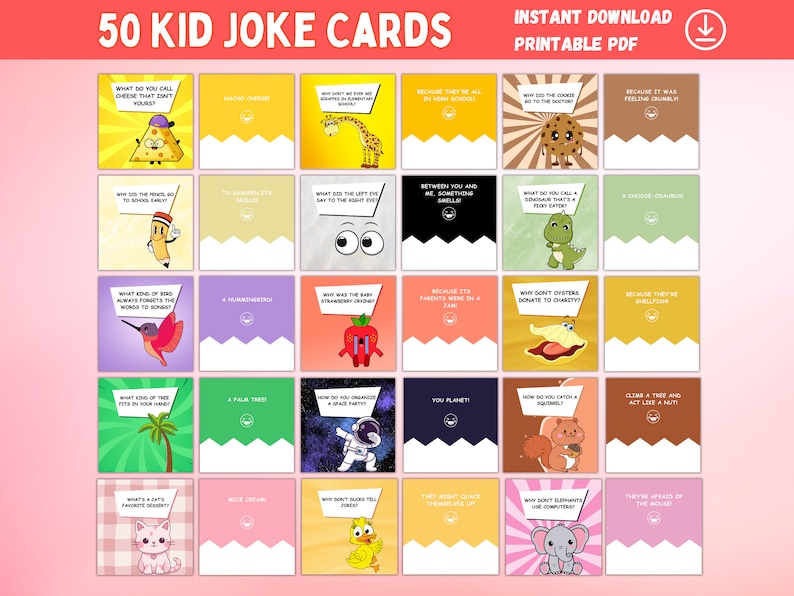 Printable Kids Joke Cards - Instant Download - Etsy Australia