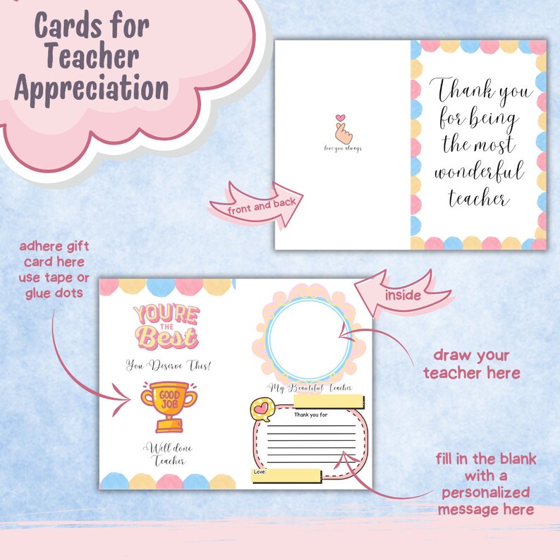 Teacher Appreciation Cards - Etsy