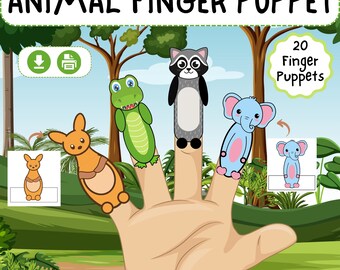 Animal Finger Puppets Paper Finger Puppets to Color Printable Finger ...