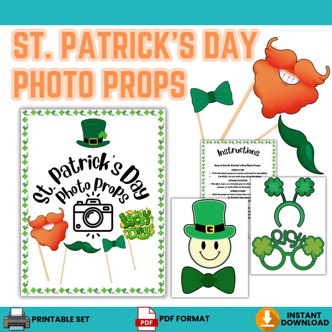 St. Patrick's Day Photo Props - Instant Download - Etsy