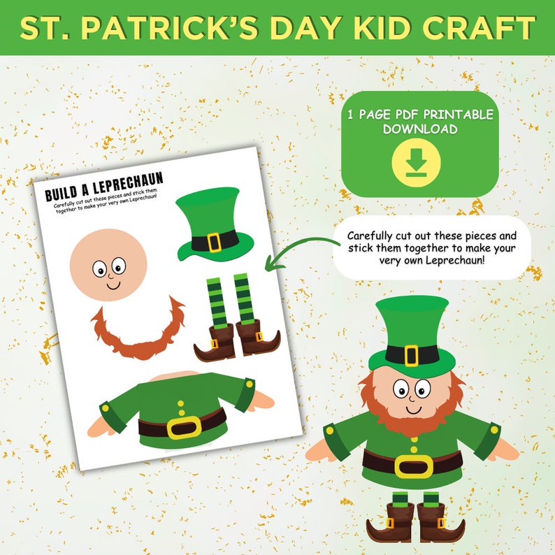 Printable Build a Leprechaun - Instant Download - Etsy