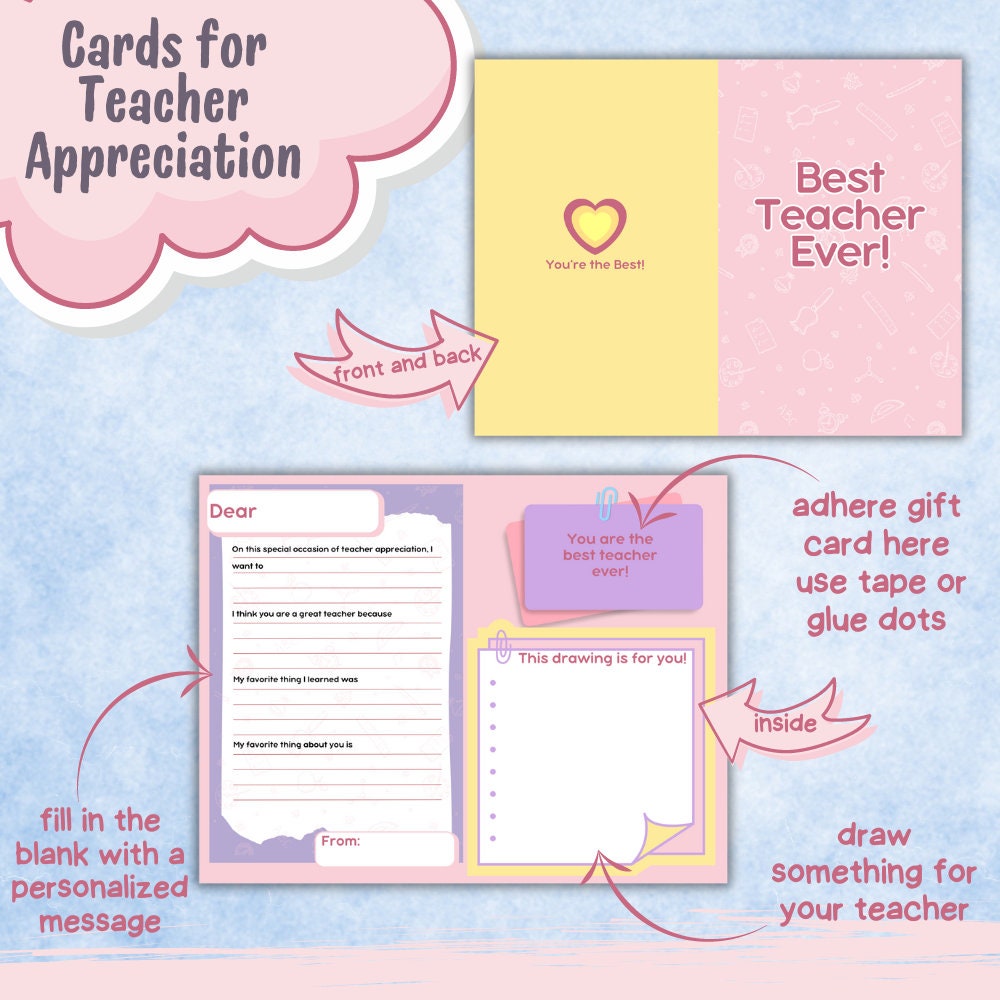 Teacher Appreciation Cards - Etsy