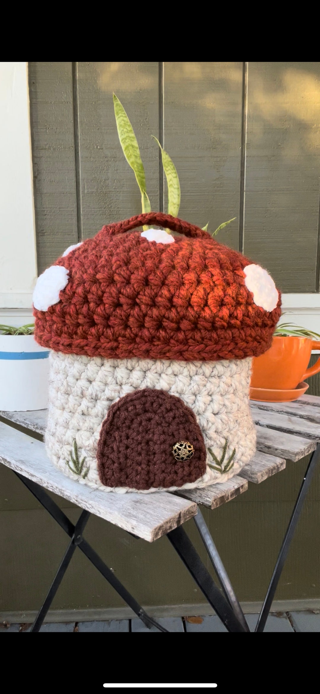 Mushroom Basket With Lid; Crocheted Home Decor; Cottagecore Storage - Etsy