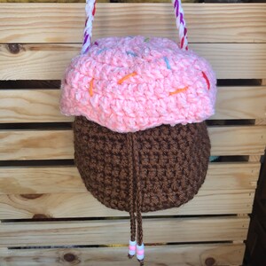 Cupcake Bucket Bag Crochet PATTERN; Cupcake Candy Bag; Crossbody Ice ...