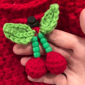 Cherry Bucket Bag; Crocheted Fruit Crossbody Bag; Handmade Cherry Purse ...