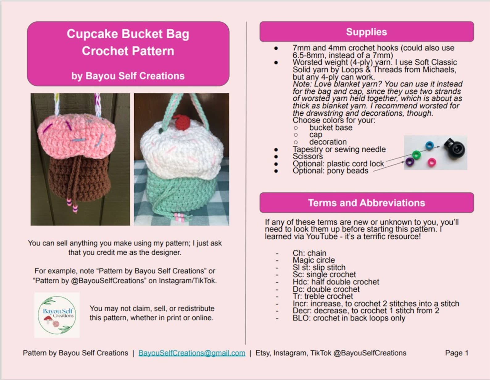 Cupcake Bucket Bag Crochet PATTERN; Cupcake Candy Bag; Crossbody Ice ...