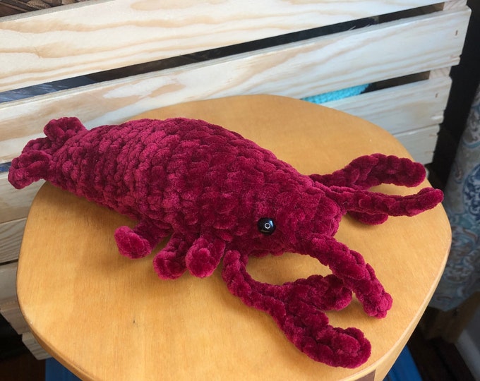 Crawfish Velvet Toy; Lobster Crochet; Crawfish Plushies; Crawdad Toy ...