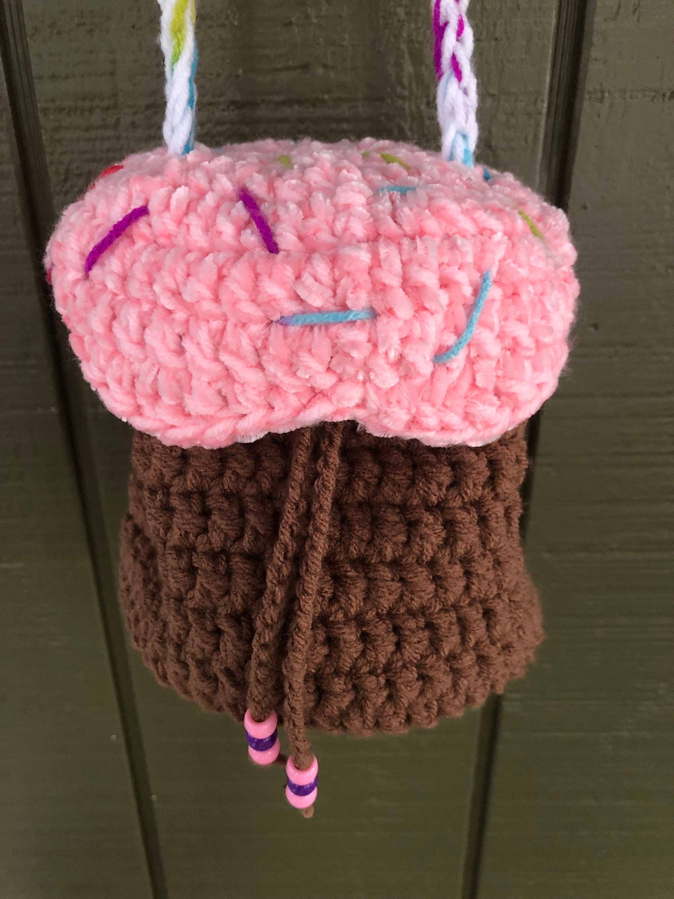Cupcake Bucket Bag Crochet PATTERN; Cupcake Candy Bag; Crossbody Ice ...