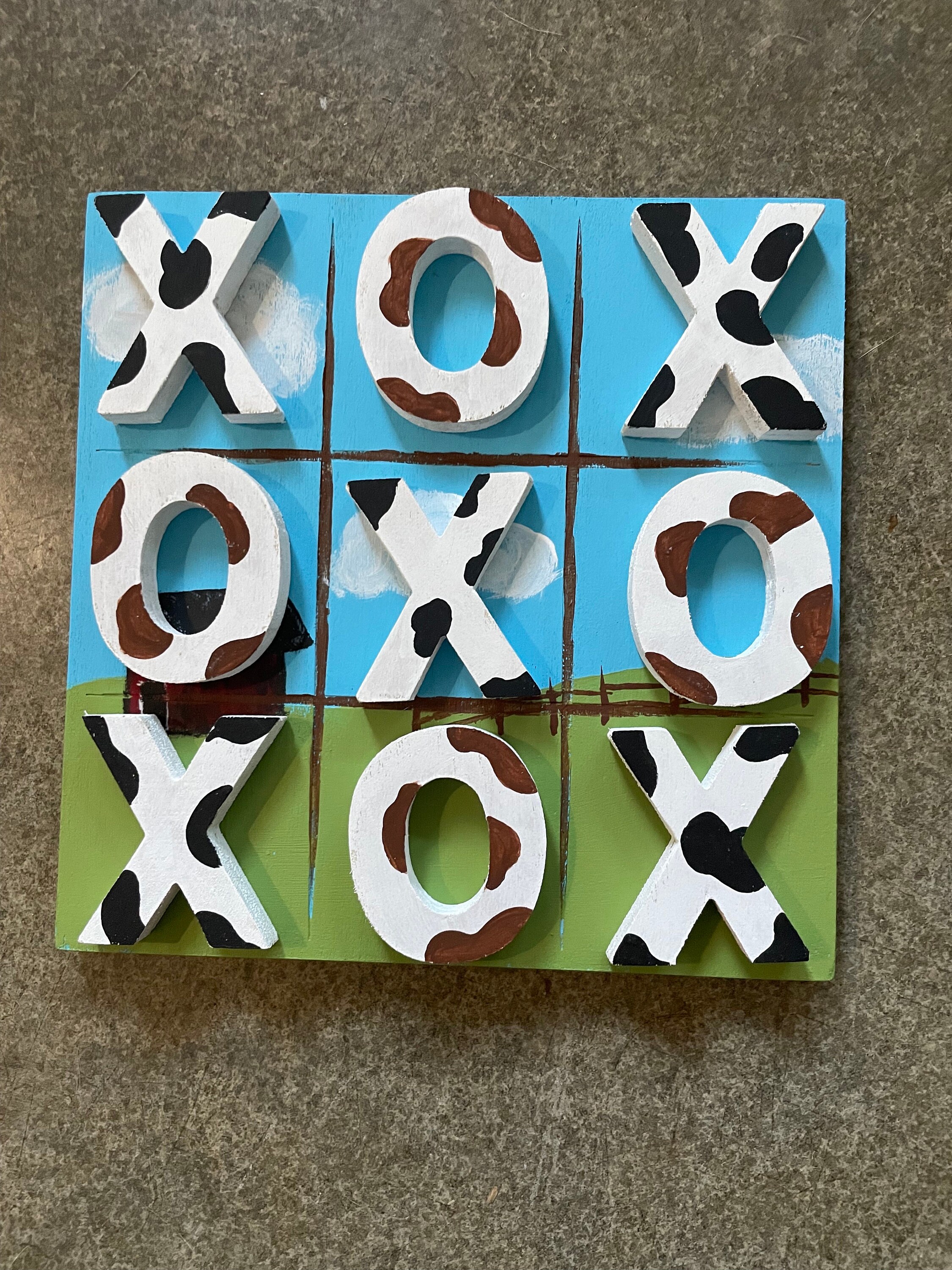 Cow Farm Tic Tac Toe Board - Etsy