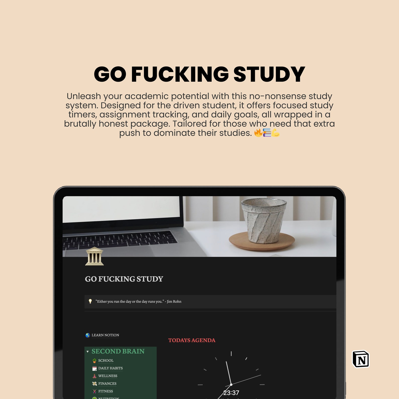 Notion Template Extended Student Planner Academic Planner Notion ...