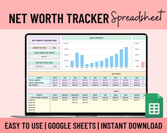 Net Worth Tracker Spreadsheet for Google Sheets Annual Net Worth ...