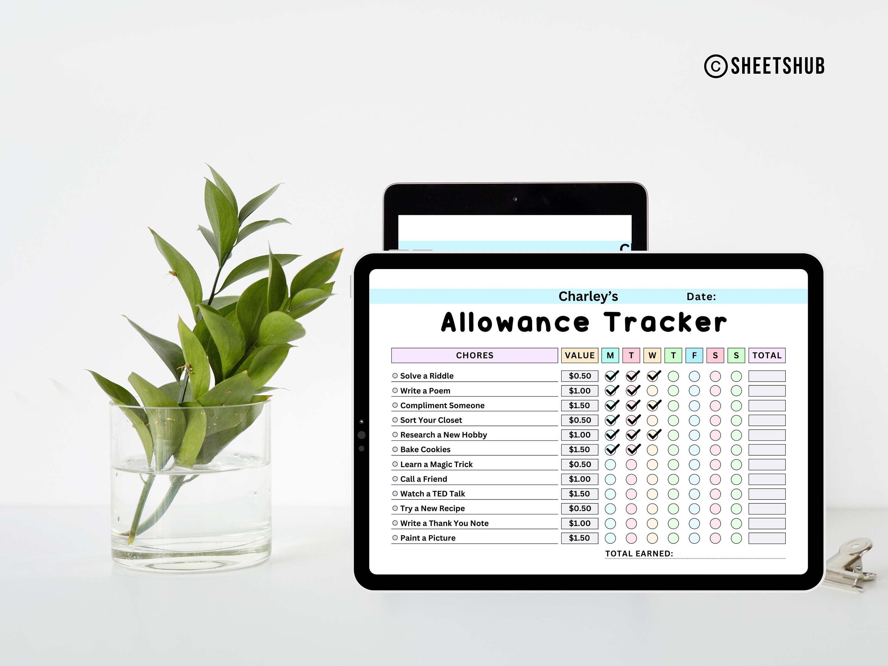 Printable Allowance Tracker Kids | Printable Allowance Chore Chart ...