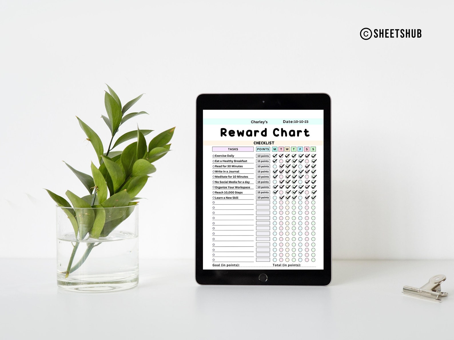 Printable Reward Chart Checklist | Reward Chart Printable | Colorful ...