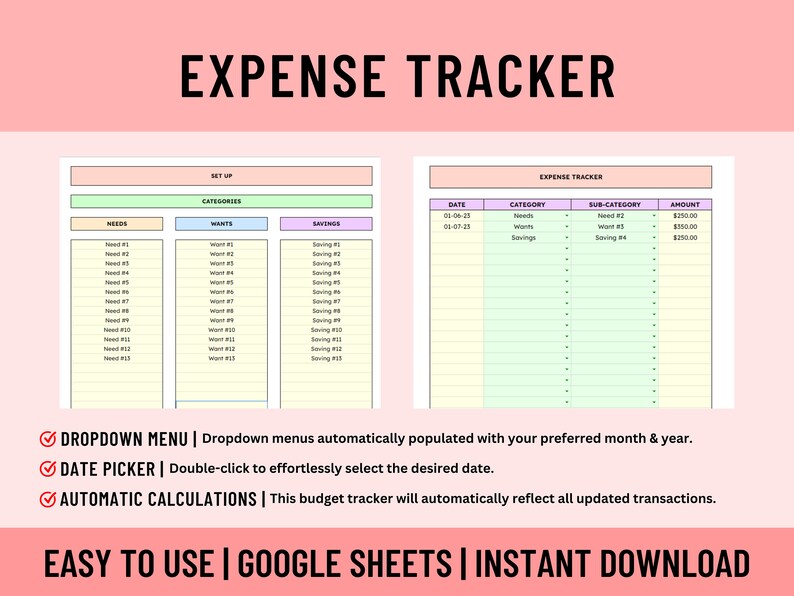 50/30/20 Monthly Budget Template Google Sheets Budget Spreadsheet ...