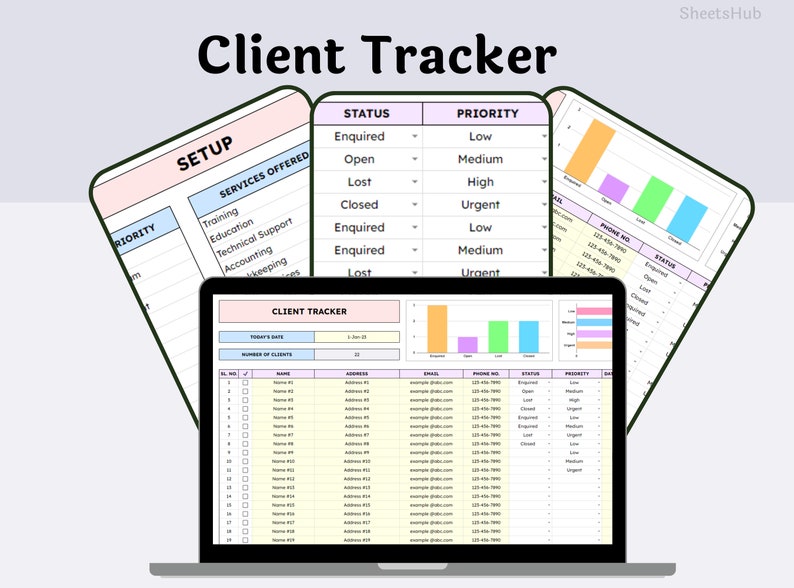 Client Tracker Google Sheet Business Client Template - Etsy